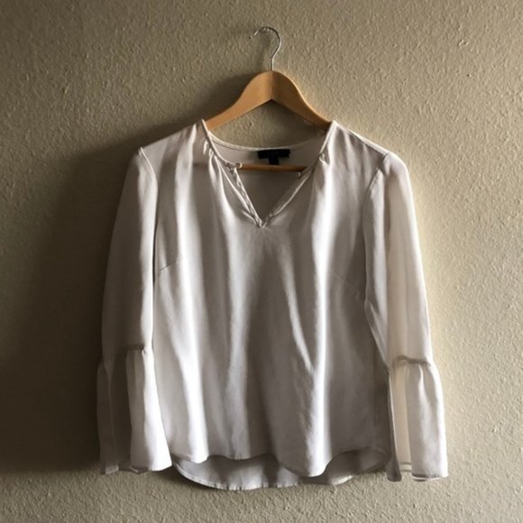 J. Crew | Tops | J Crew 0 Silk Bell Sleeve 70s Style Blouse | Poshmark